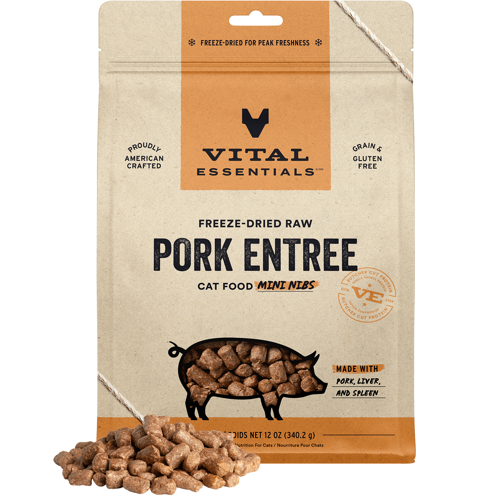 VE Cat Freeze Dried Pork Mini Nibs (Preorder October Delivery)