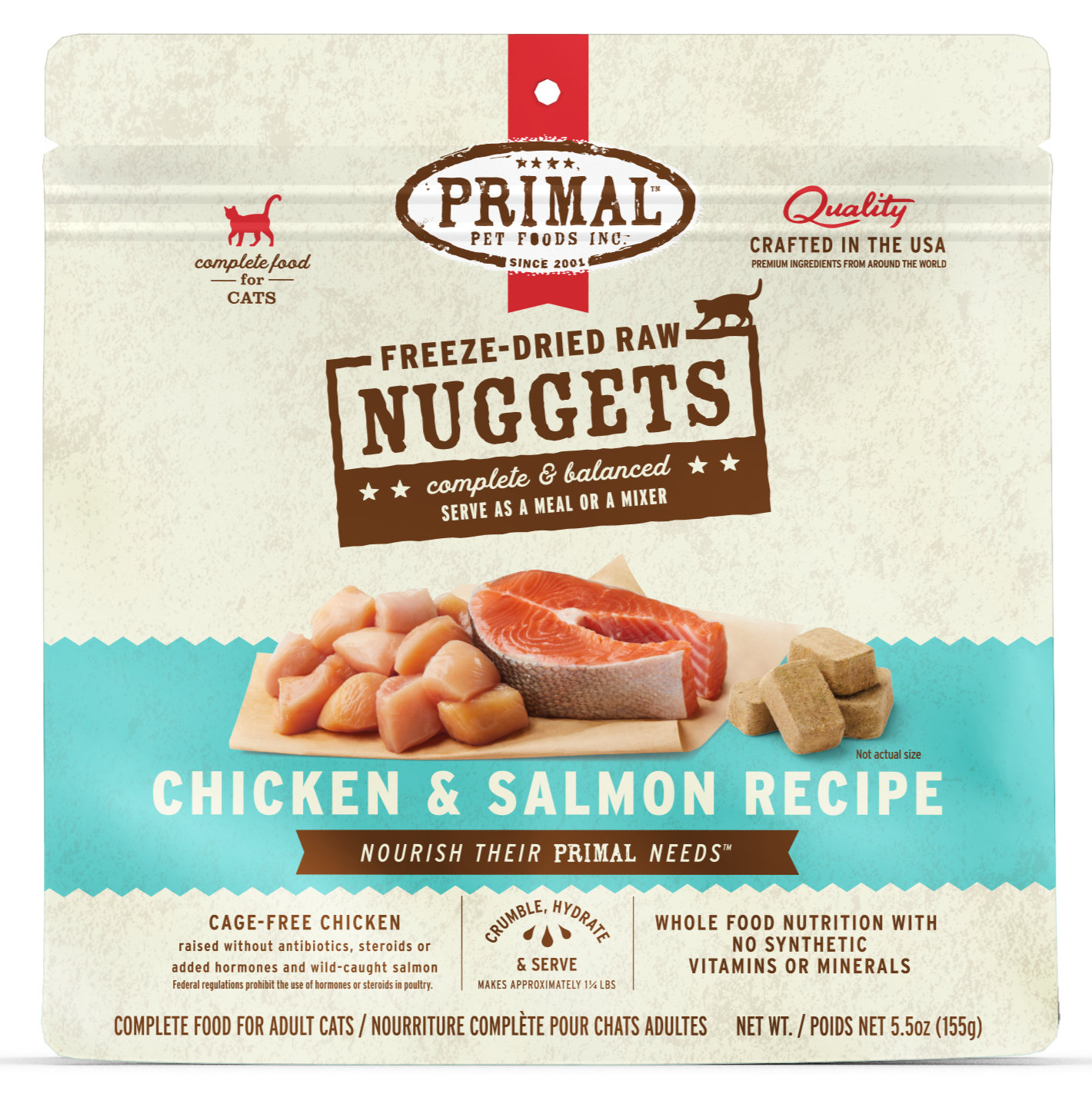 PRIMAL Cat Freeze Dried Chicken & Salmon Recipe (Preorder October Deli