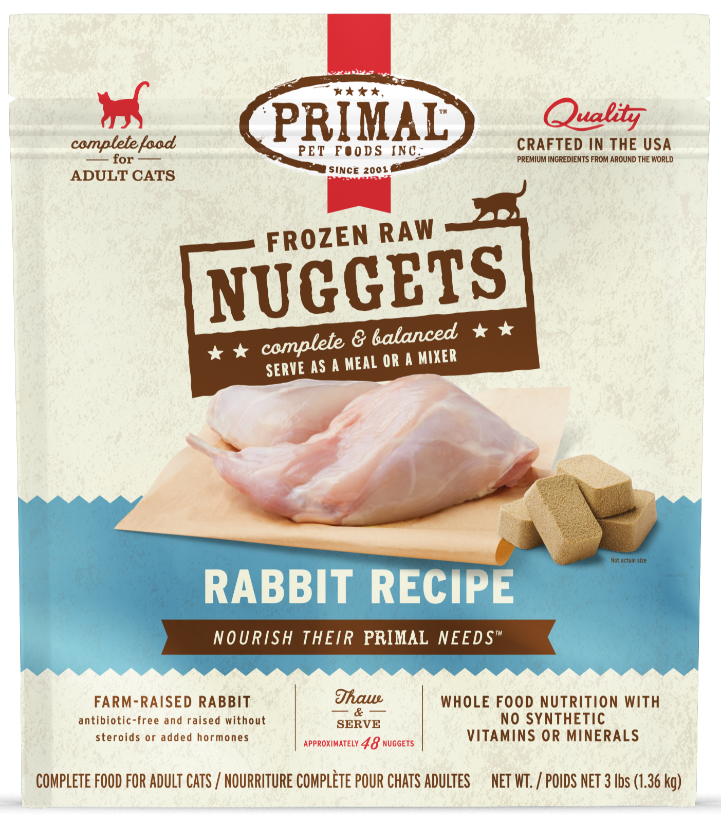 PRIMAL Cat Frozen Rabbit Recipe (PRE ORDER JULY DELIVERY)