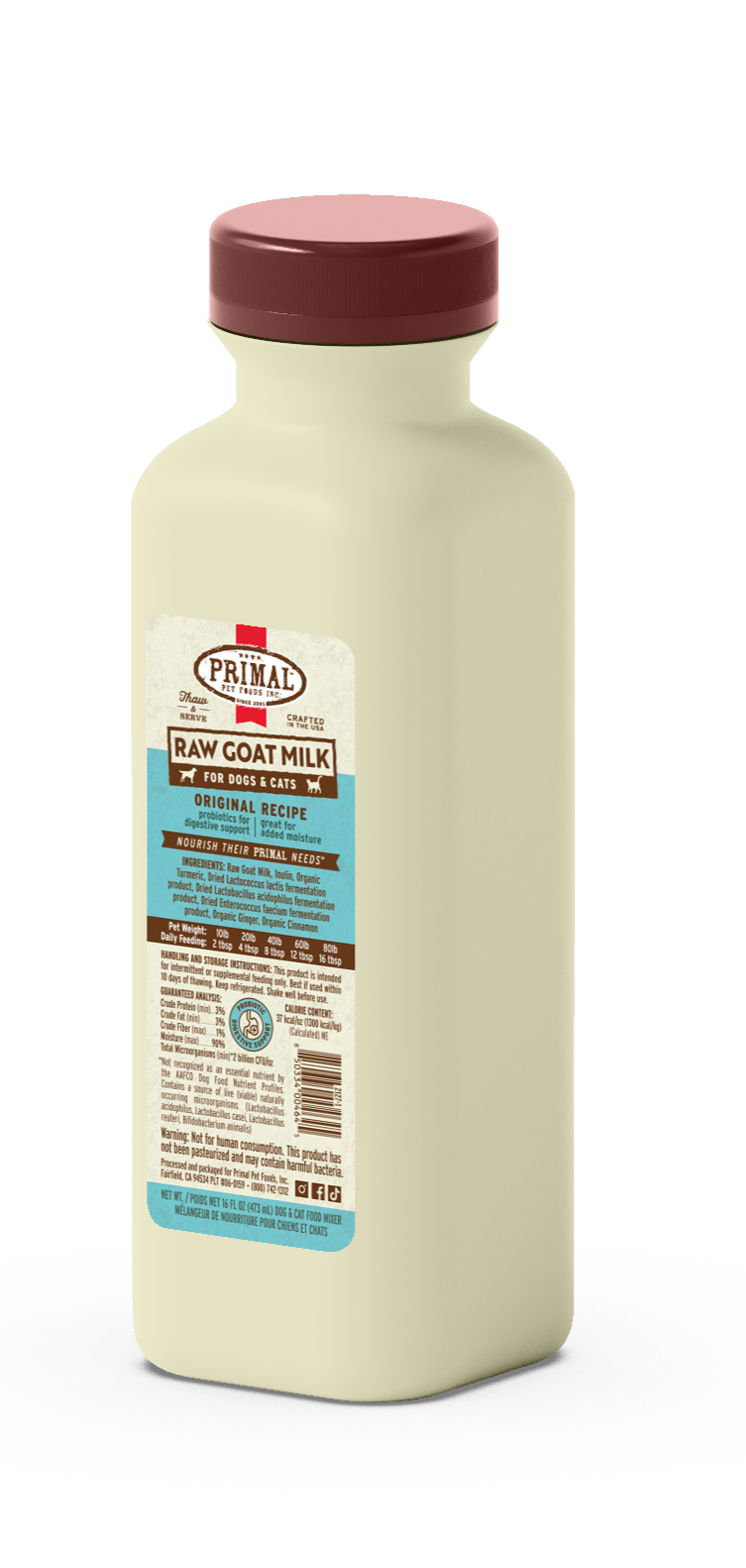 PRIMAL Frozen Goat Milk