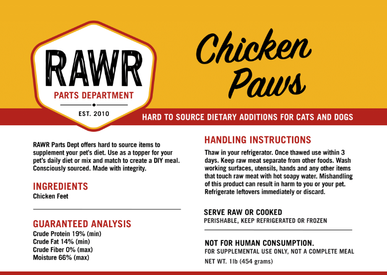 RAWR Chicken Feet 1# (PRE ORDER JUNE DELIVERY)